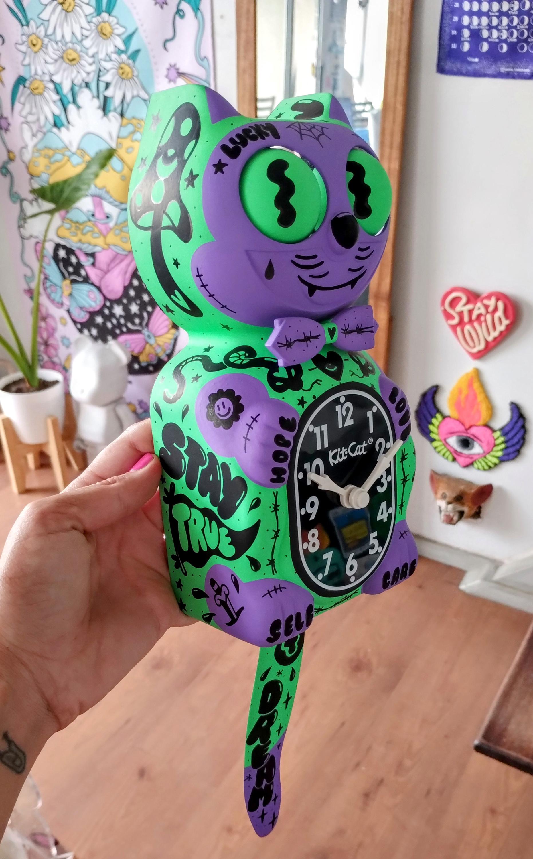 Trippy Pop Kit-cat Klock© Custom Clock - Fluorescent Colors Hype ...