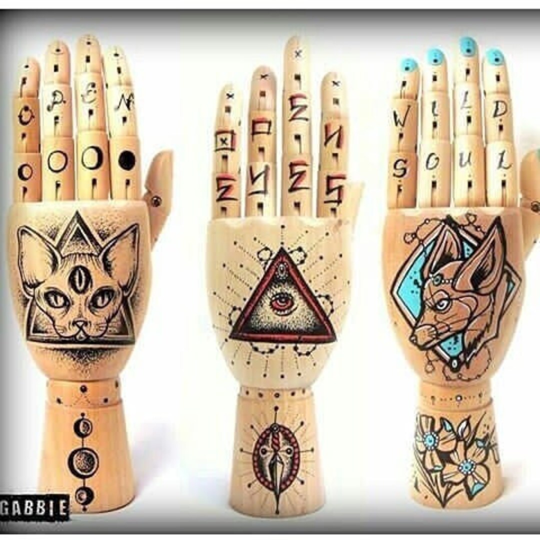 Articulated Wooden Hands Various (botanical & Animals Tat-a-hand ...