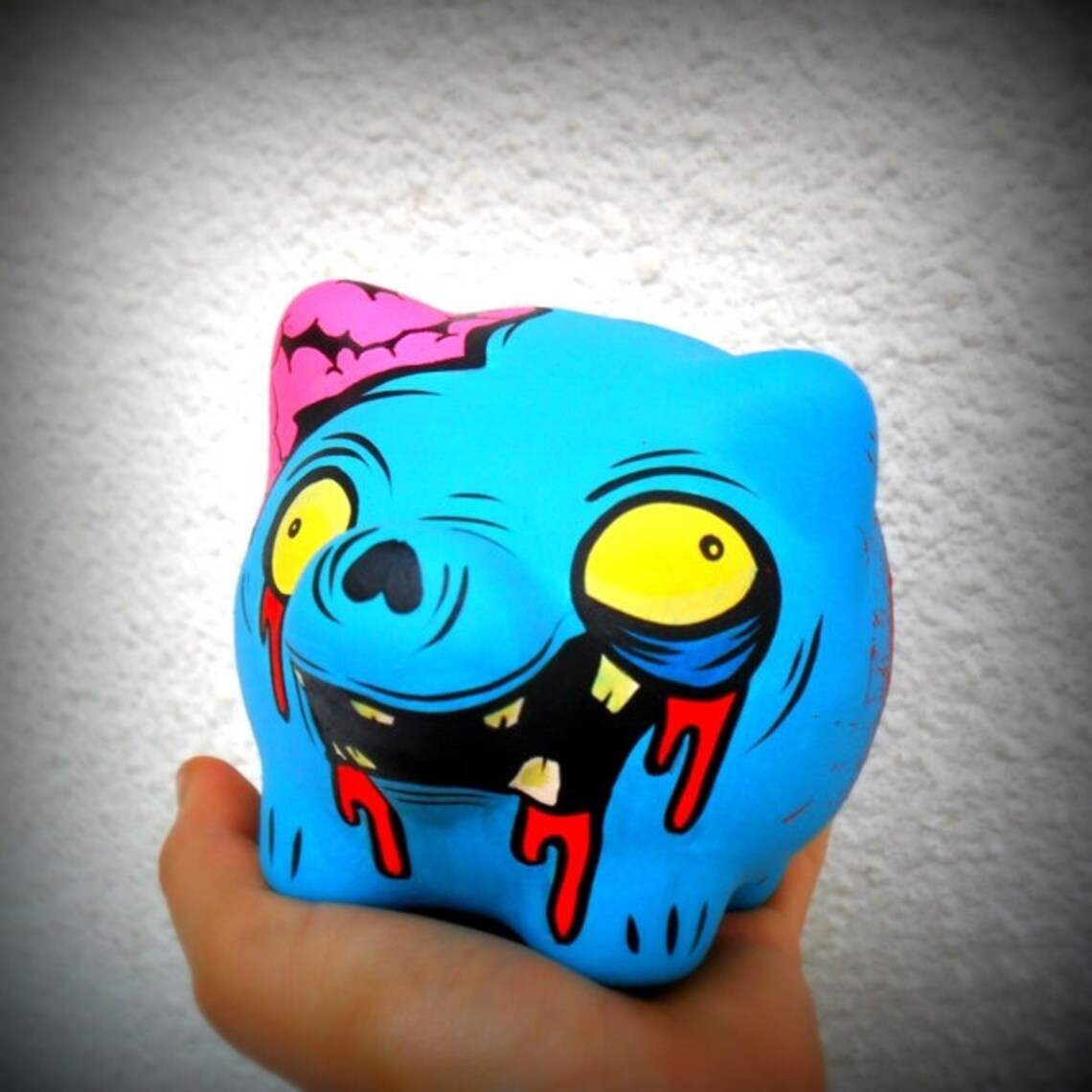 Zombie Piggy Bank - Horror Creepy Monsters Kids Cute Brains Blue ...