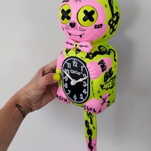 Neon Pop Kit-cat Klock© Custom Clock - Fluorescent Colors Hype Tattoos ...
