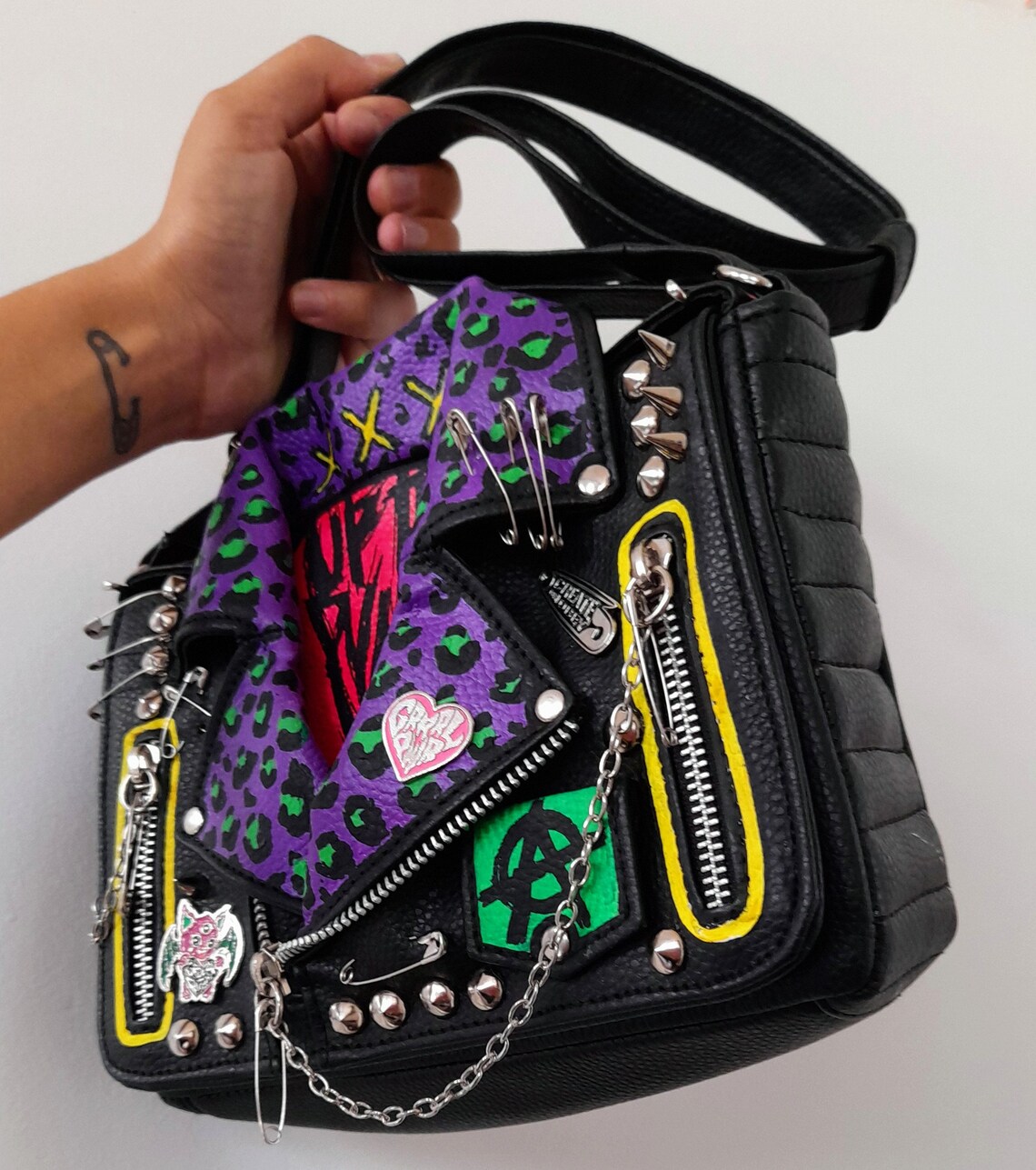 Up the Punx Jacket Handbag Original Art Custom Painted | Etsy