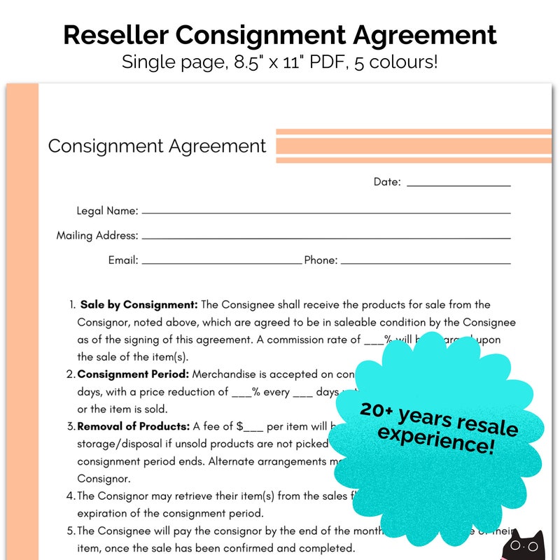 Consignment Contract - Etsy