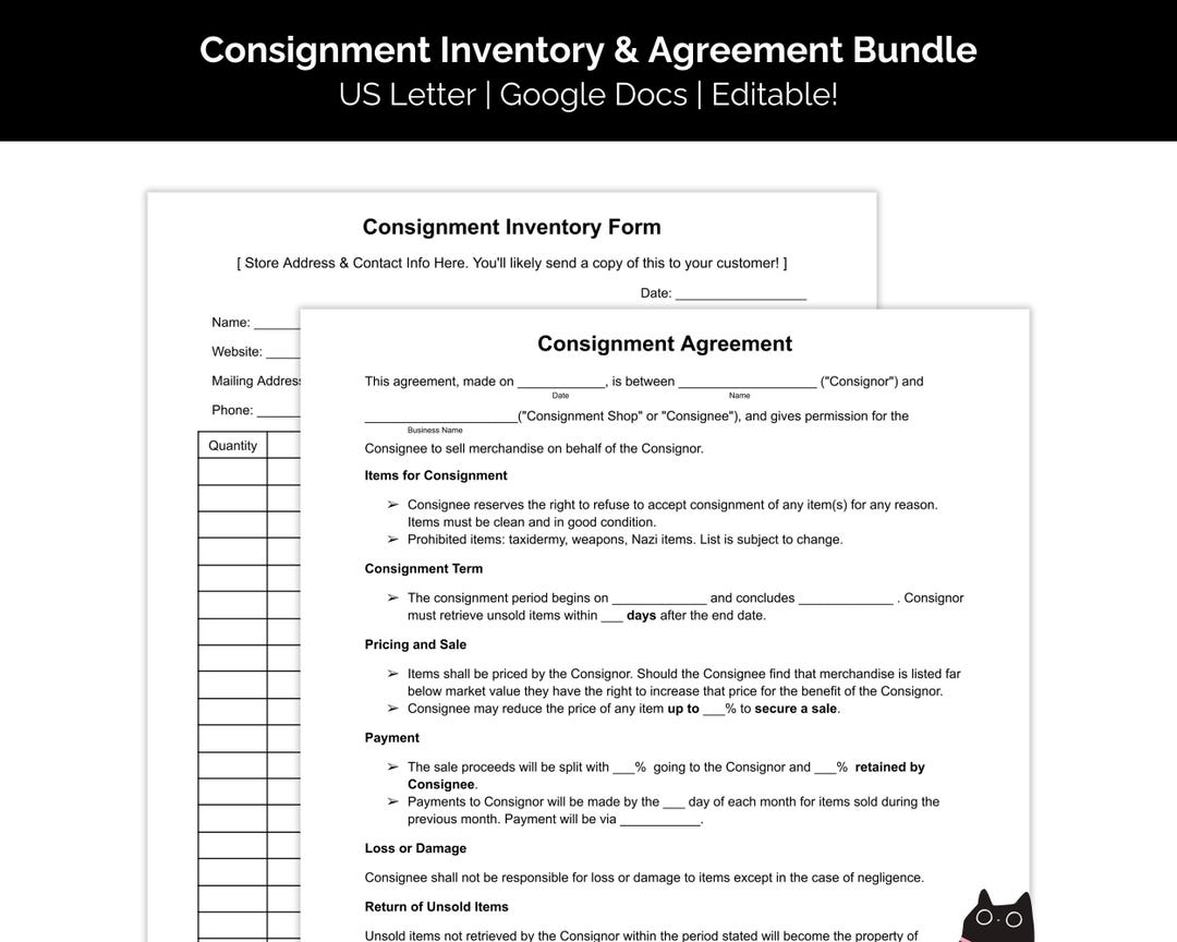 Consignment Inventory Tracker Package | Reseller Inventory With ...