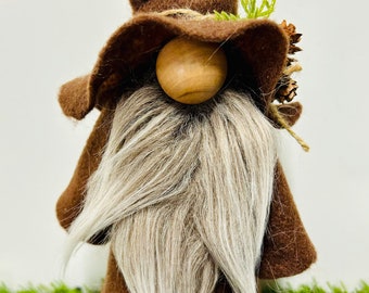 Woodland Wizard Gnome: Sage With Bird and Staff - Etsy