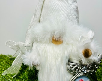 Angel Gnome, Knitted Gnome, Handmade Gnome, Heart Gnome, Holiday Gnome ...