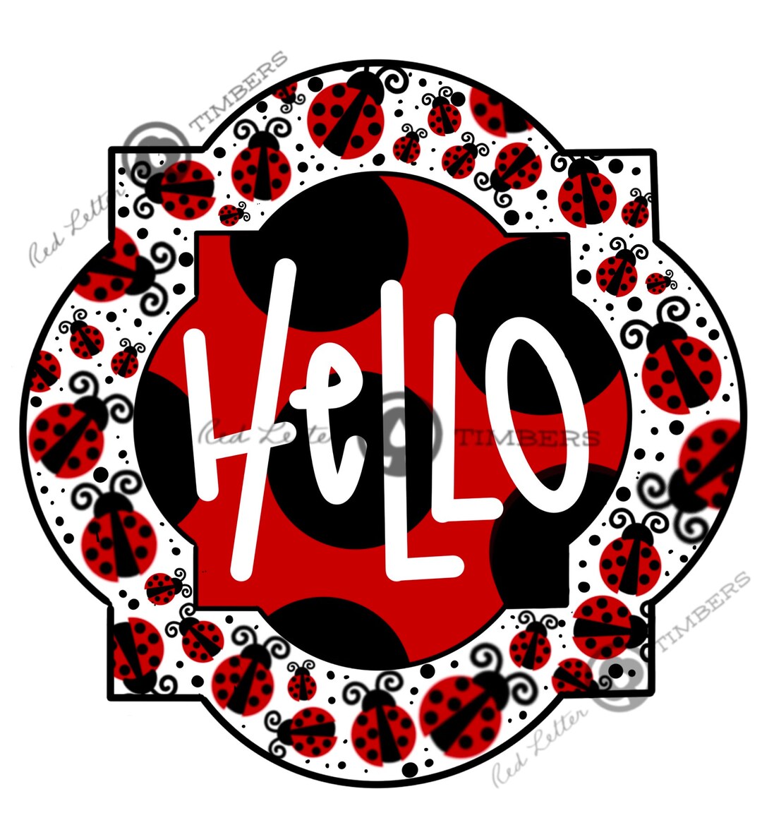 TEMPLATE- Ladybug Spring Hello Door Hanger Template - Etsy