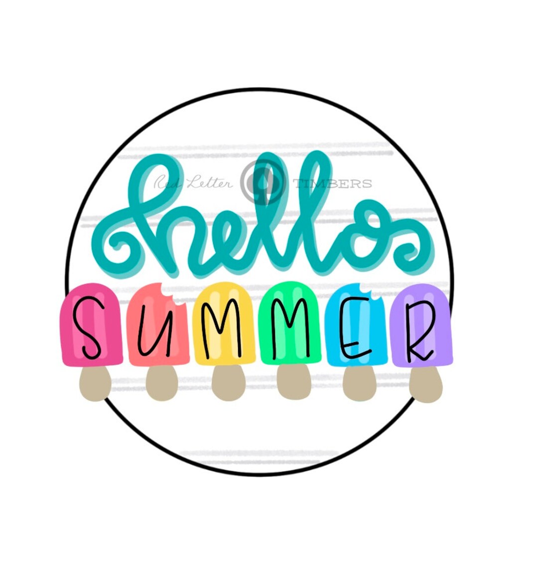 TEMPLATE- Hello Summer Popsicle Door Hanger Template - Etsy