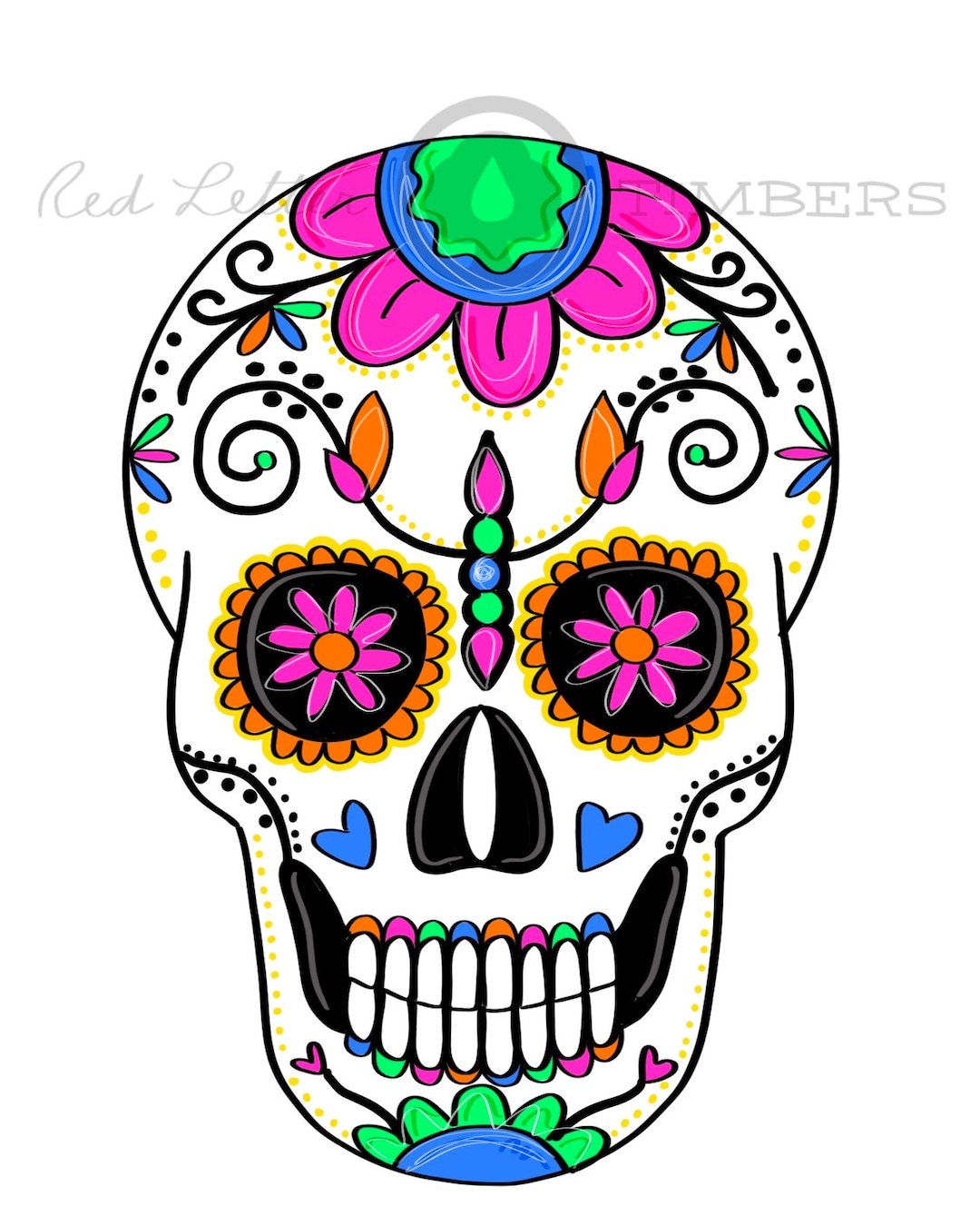 TEMPLATE- Boy Sugar Skull Door Hanger Template, Day of the Dead, Dia De ...