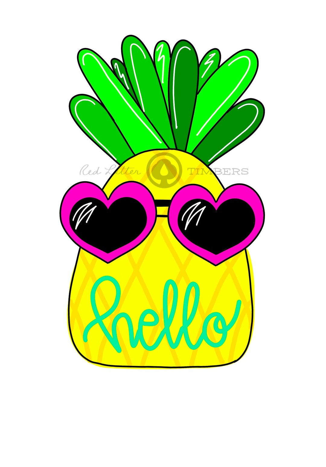 TEMPLATE- Summer Pineapple Door Hanger Template - Etsy