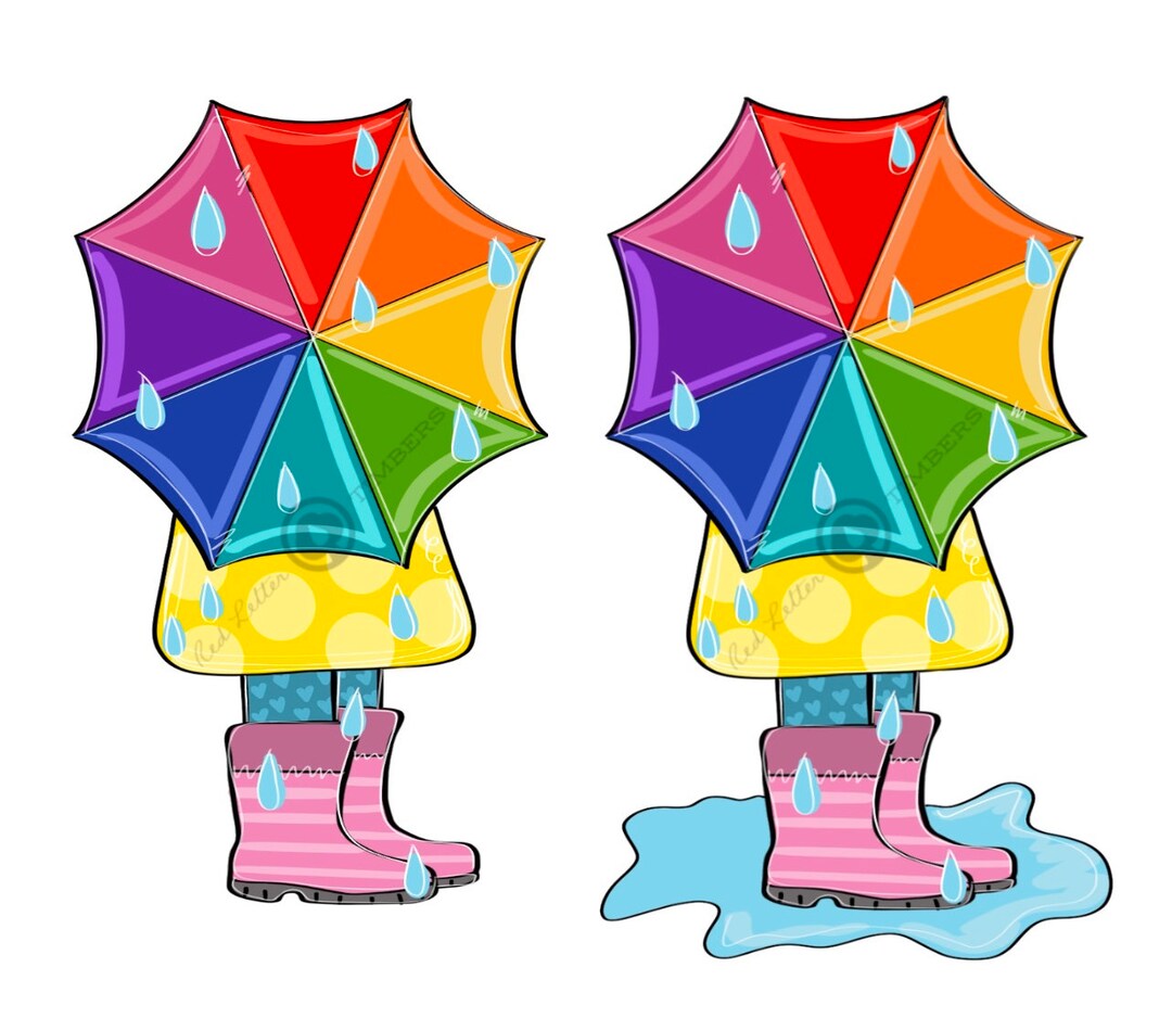 TWO TEMPLATES- Rainy Day Rain Boots Umbrella Door Hanger Template - Etsy