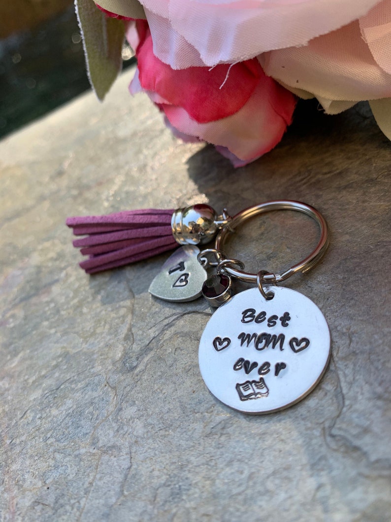 Mom Key Ring Personalized Mothers Day Gifts Kids Initial Key - Etsy