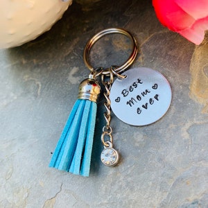 Mom Key Ring, Personalized Mothers Day Gifts, Kids Initial Key Ring ...