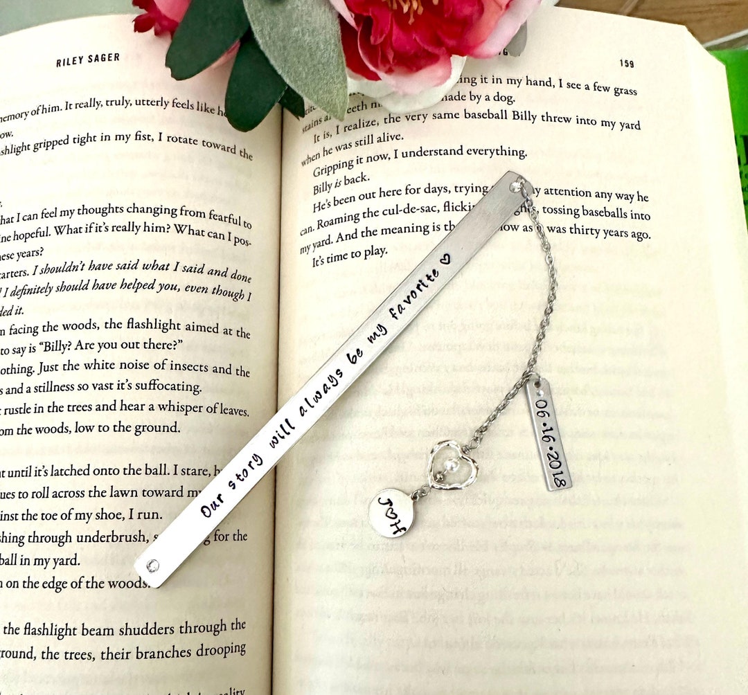 Wedding Anniversary Gift Metal Personalized Bookmark, 10th Anniversary ...
