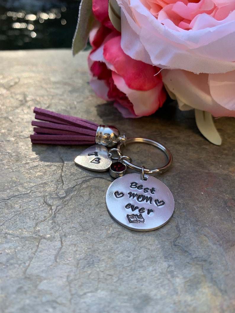 Mom Key Ring Personalized Mothers Day Gifts Kids Initial Key - Etsy