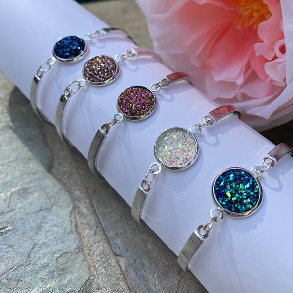 Druzy Stone Bracelet - Etsy