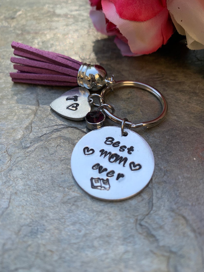 Mom Key Ring Personalized Mothers Day Gifts Kids Initial Key - Etsy