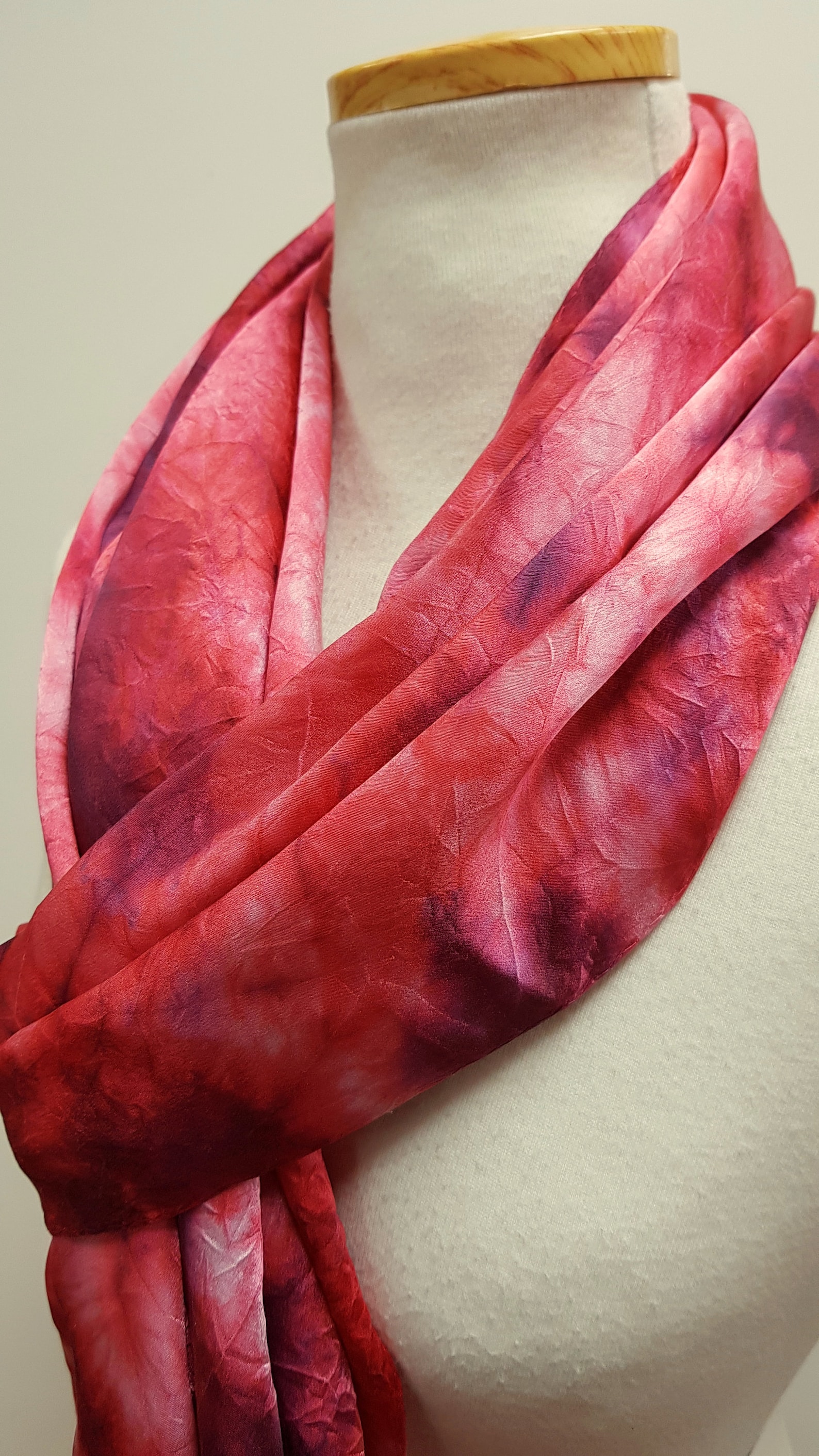 Hand Dyed Silk Scarf/ Indi Red Blue Color - Etsy