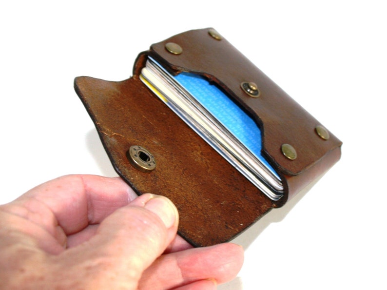 Card Wallet, Large Capacity, Snap Closure. Leather Wallet - Etsy
