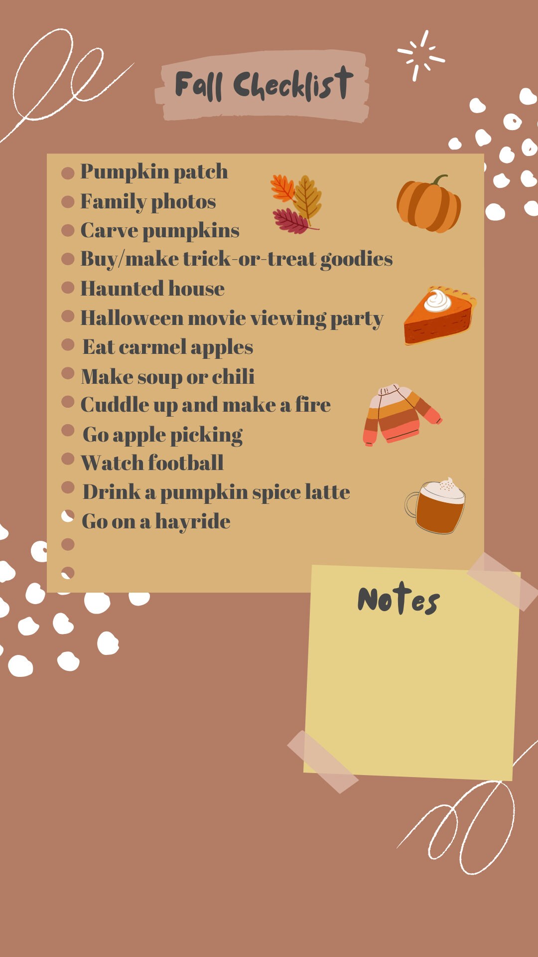 Fall Checklist SVG, Fall, Checklist, Digital Download, Pumpkin, Fall ...