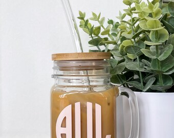 Rainbow Mason Jar Mug Rainbow Iced Coffee Glass Mason Jar | Etsy