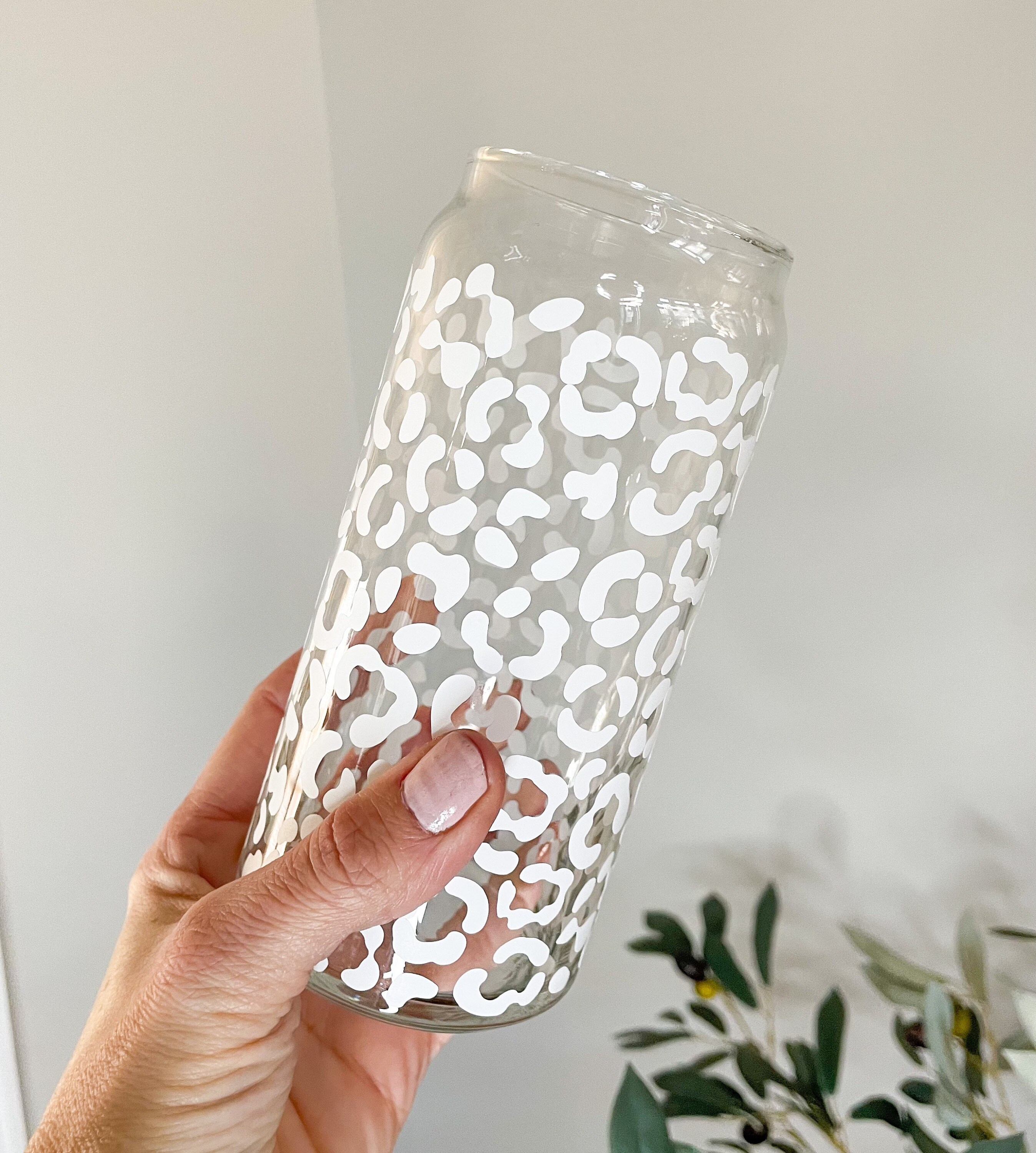 Beer Can Glass Leopard Leopard Ice Coffee Glass Coffee - Etsy