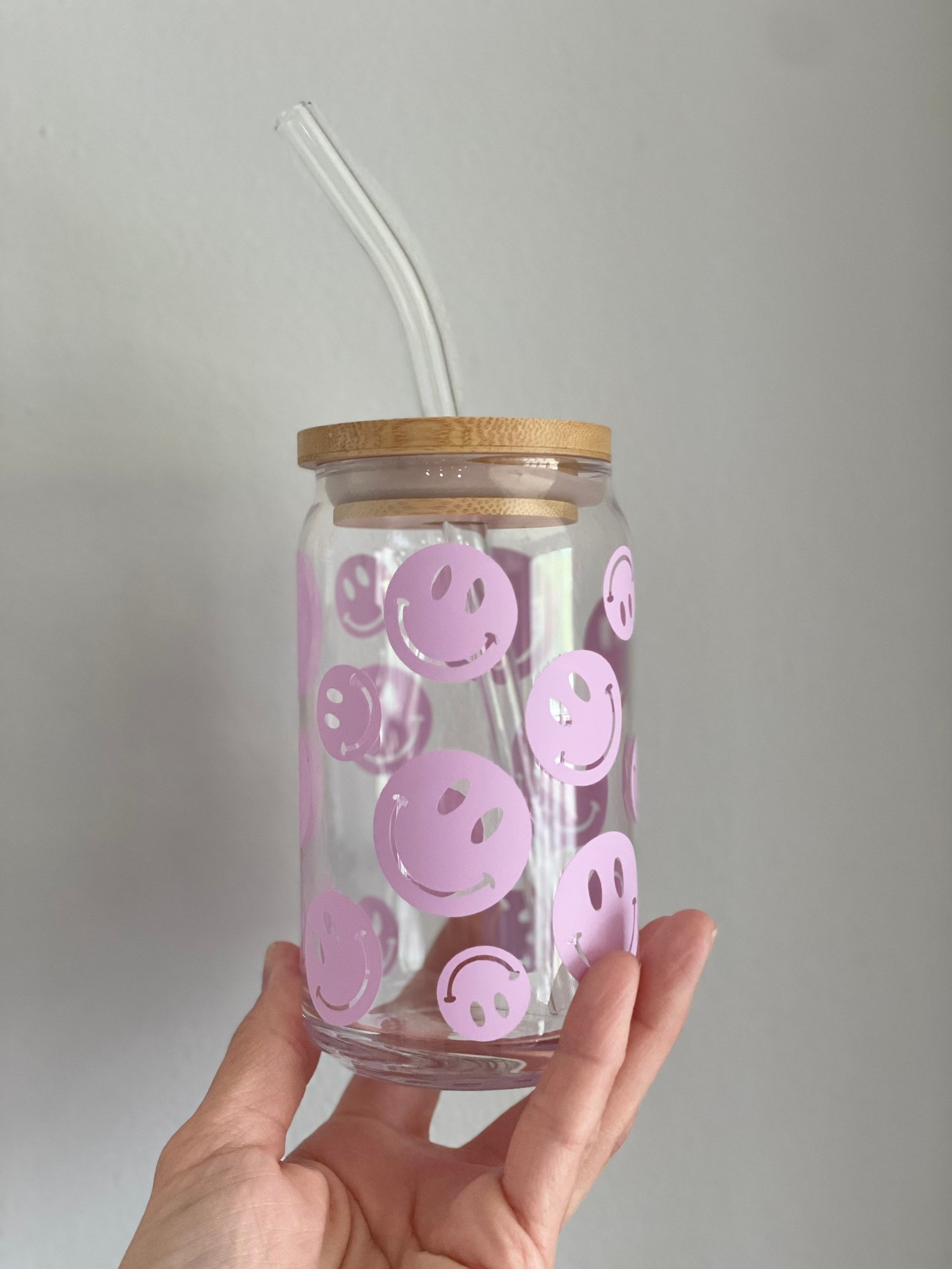 Smiley Face Beer Can Glass Smiley Iced Coffee Glass Can - Etsy