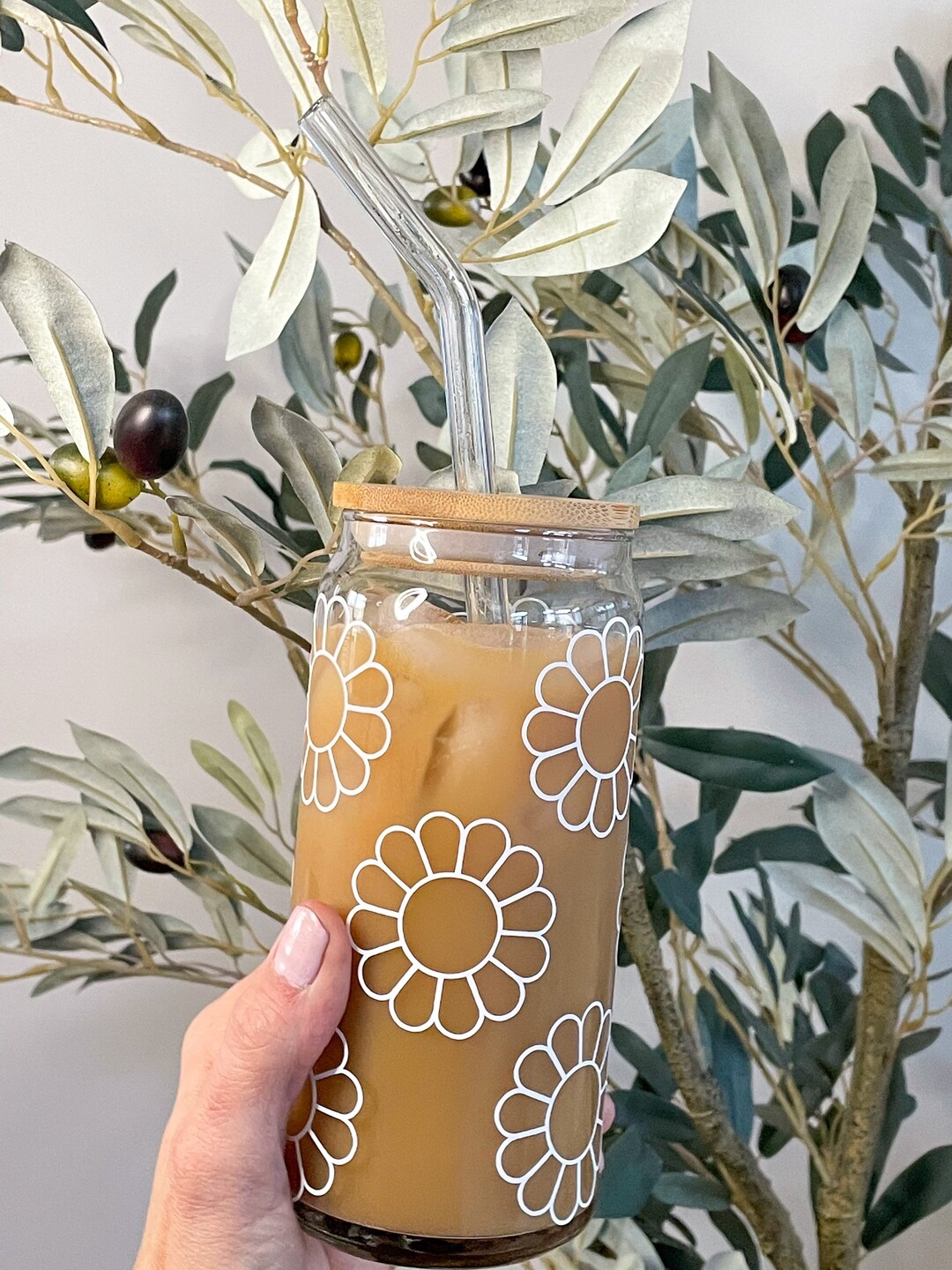 Beer Can Glass Cup- Sunflowers, Summer Coffee Glass, Iced Coffee Cup - Etsy