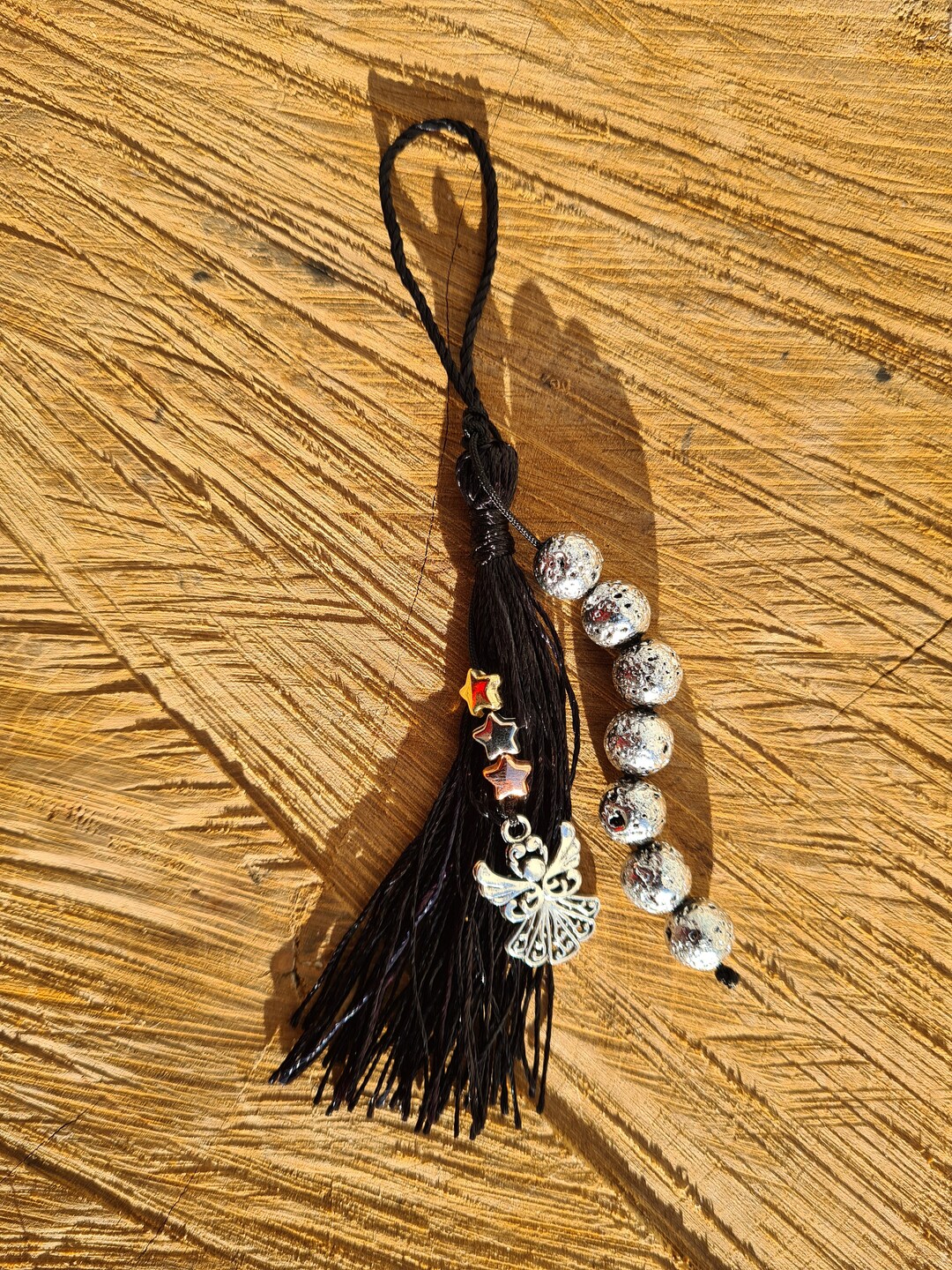 Yule Decoration, New Year Protection Silvered Lava Magic Charm ...