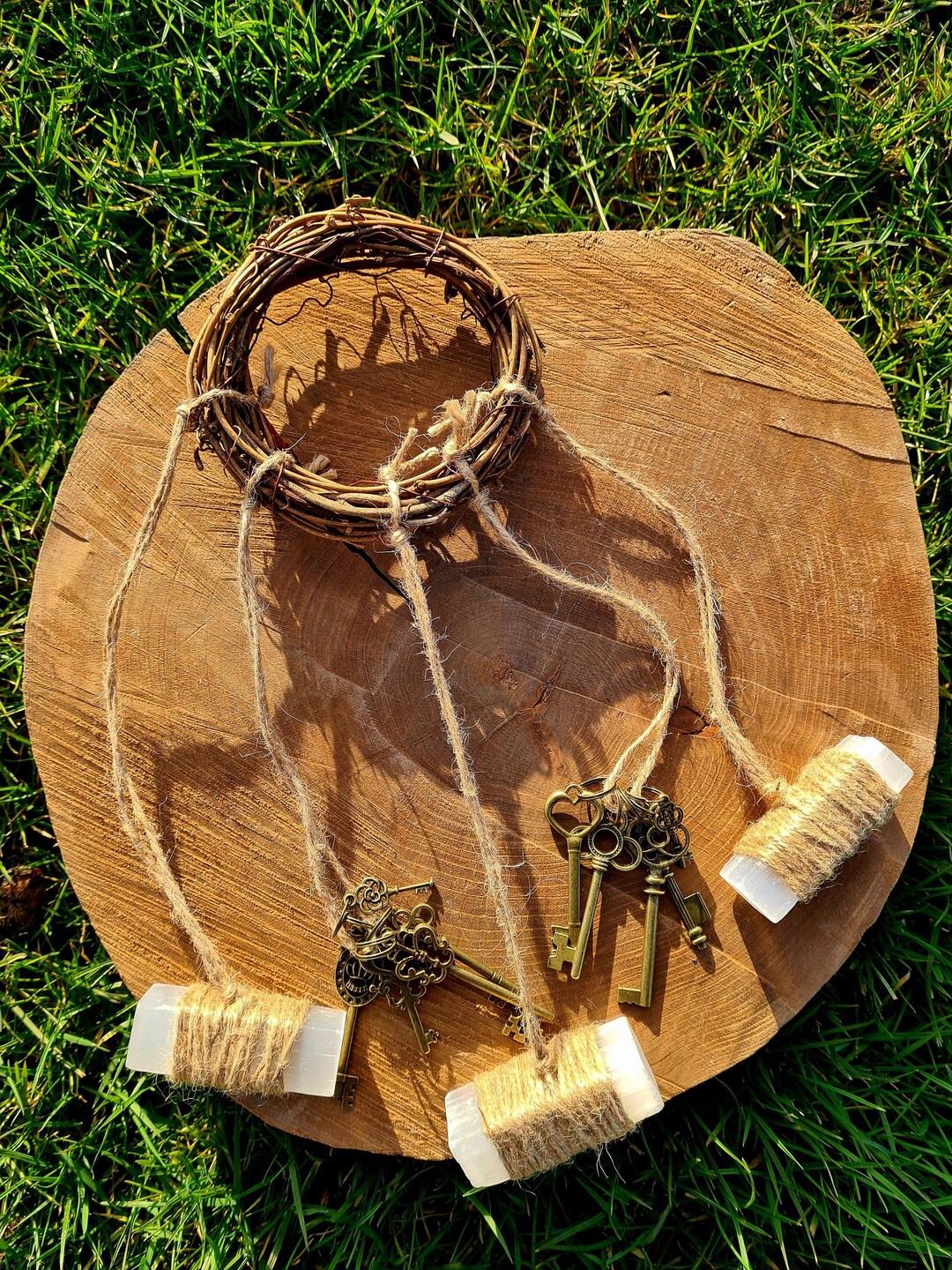 Powerful Witch Door Protection Amulet With Selenite Sticks & Keys ...