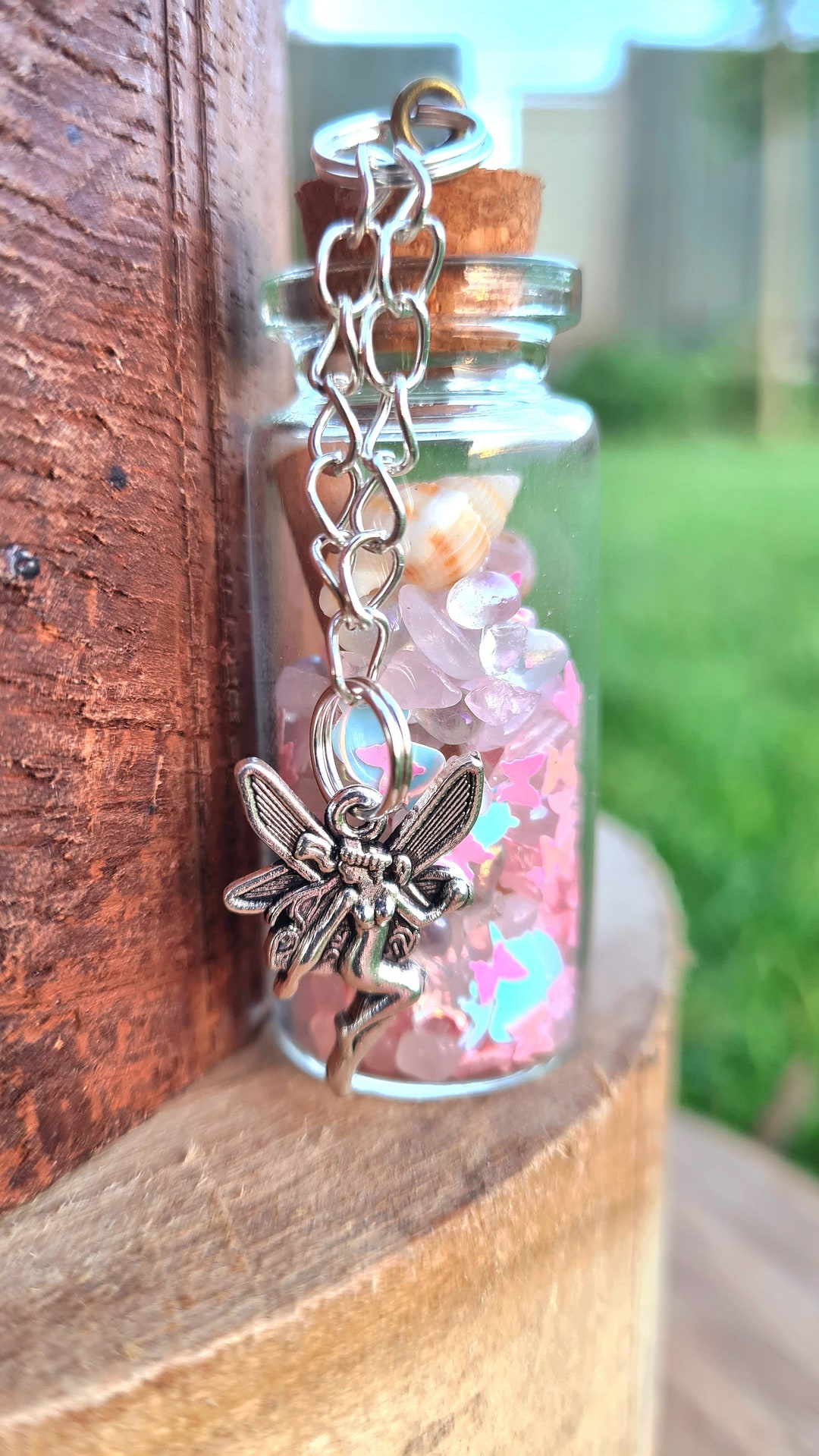 Fairy Wishing Bottle With Aura Crystals & Rose Quartz - Etsy
