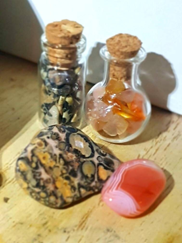 Magic Bottles With Healing Stones Leopard Skin Jasper Red | Etsy