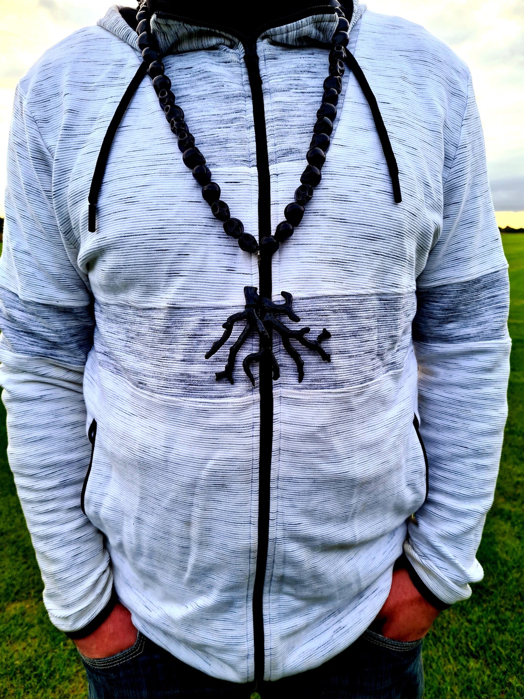 Warlock & Witches Black Skulls and Magic Branch Necklace, Skull ...