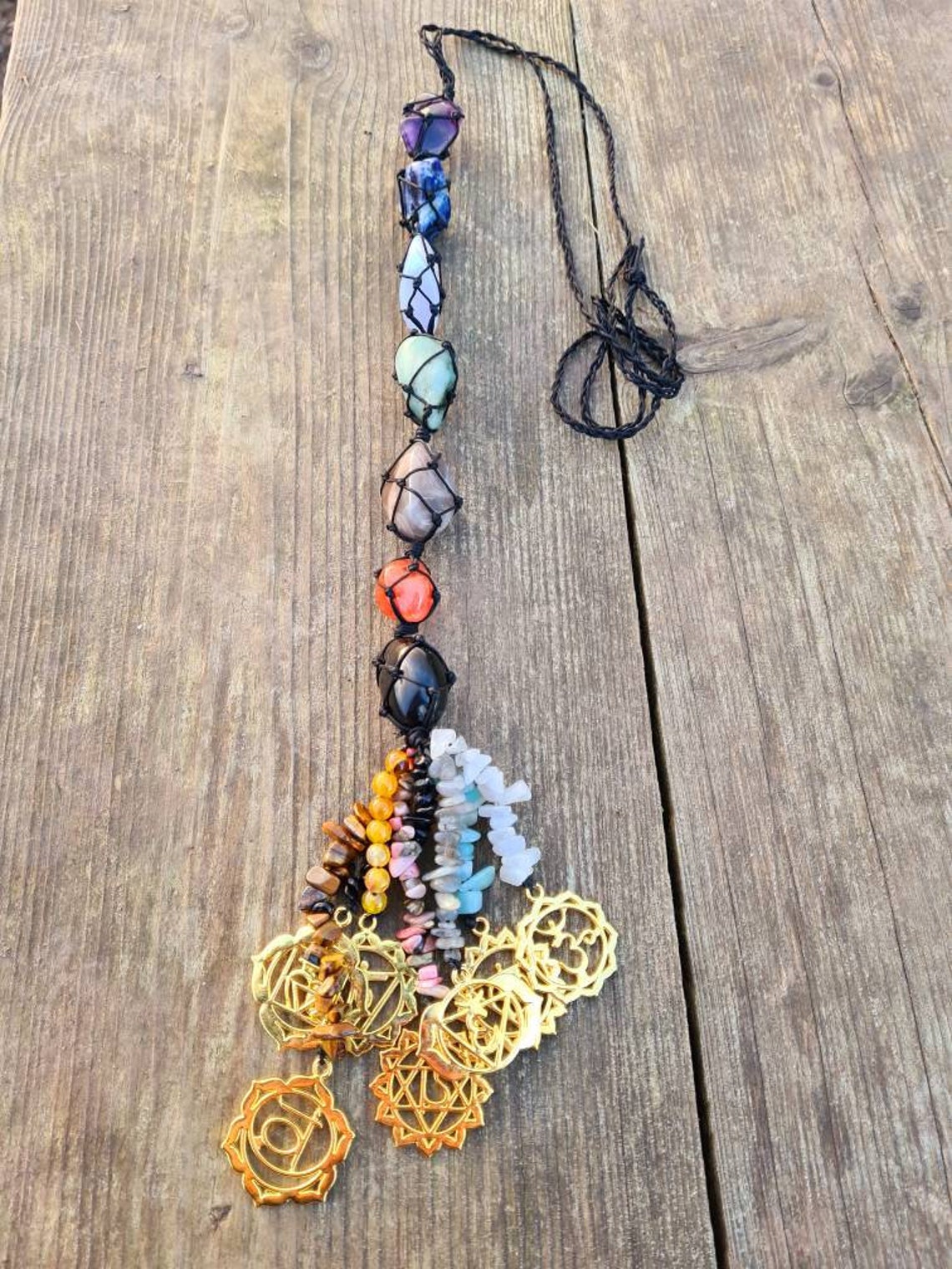 7 Chakras Talisman With 13 Different Stones and Chakra Symbol, Magical ...