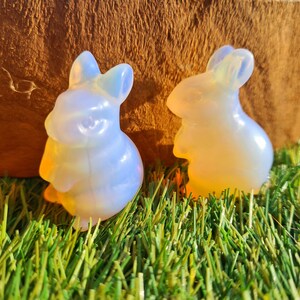Pink Opalite Healing Home Decorations, Rabbit, 22mm Wide, 40mm High ...