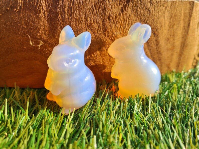 Pink Opalite Healing Home Decorations, Rabbit, 22mm Wide, 40mm High ...