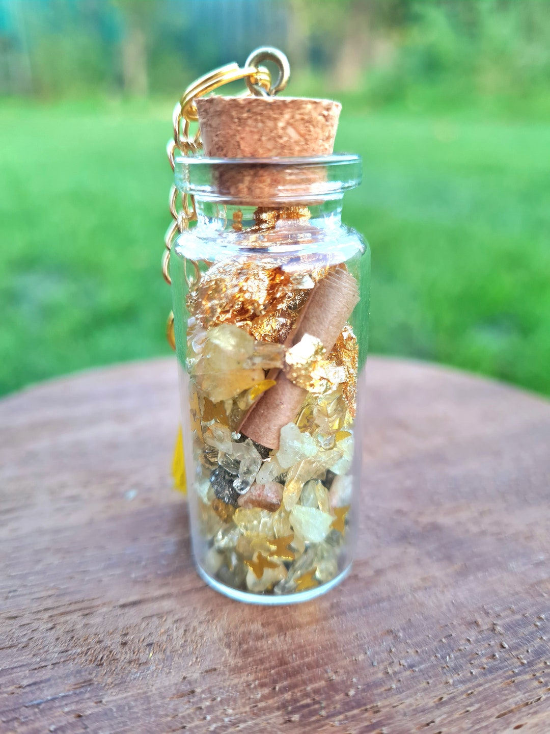 Abundance Wishing Bottle With Fool's Gold Pyrite & Citrine, Butterflies ...