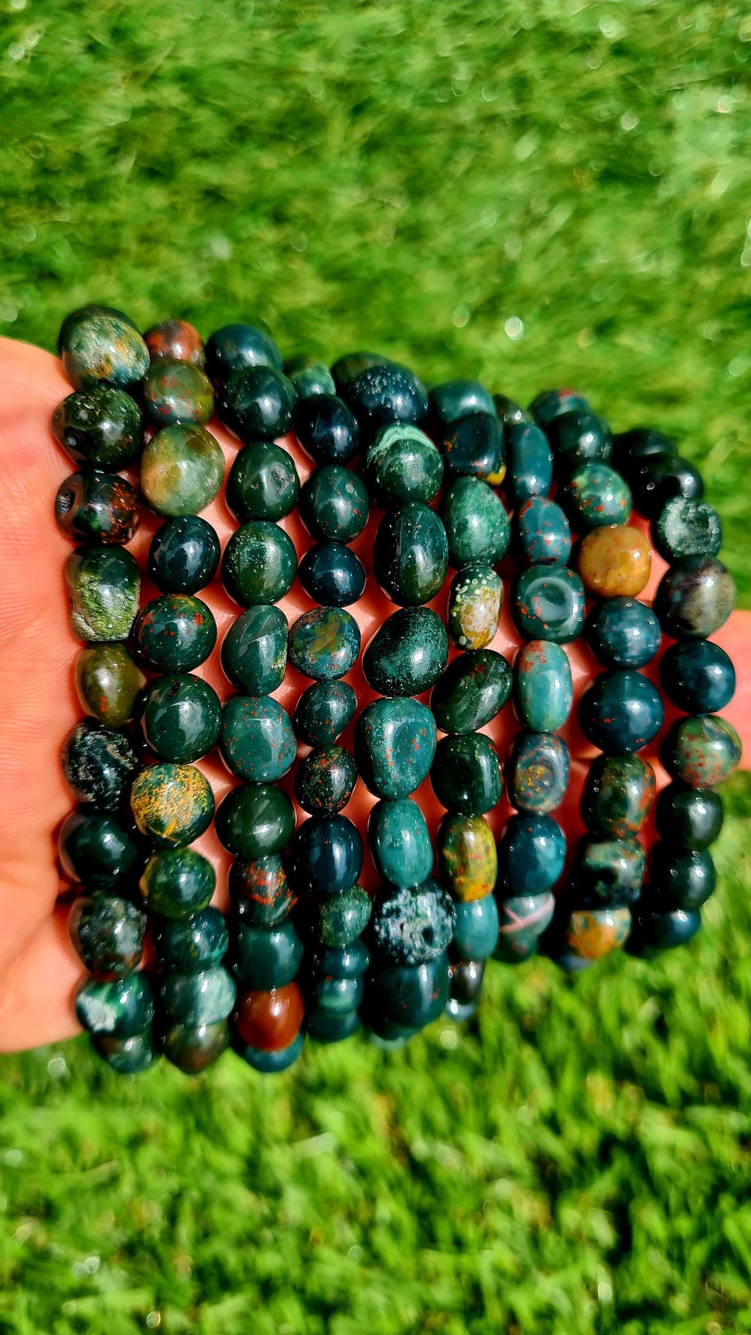 Bloodstone Tumblestone Healing Bracelet Protection Against Negative ...