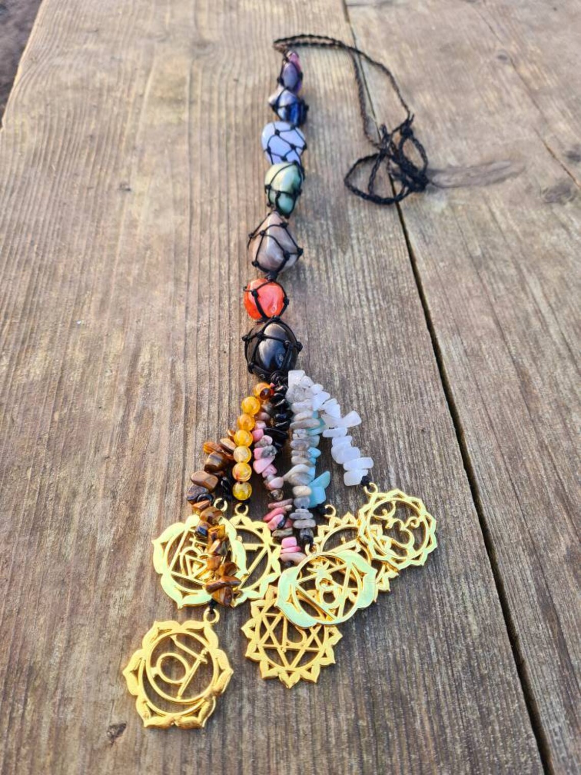 7 Chakras Talisman With 13 Different Stones and Chakra Symbol, Magical ...