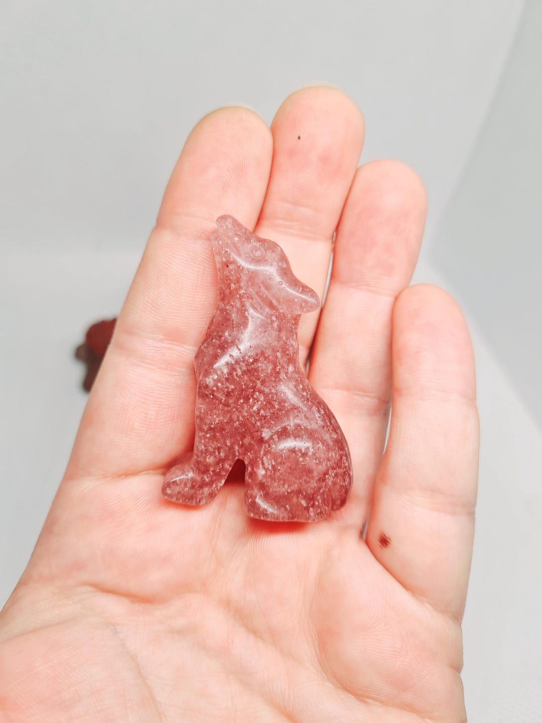 Strawberry Quartz Wolf 50mm: Enhance Emotional Well-being and ...