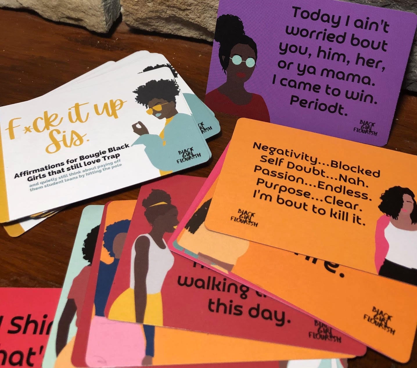 Affirmation Cards Black Girl Affirmation Deck Self Care | Etsy