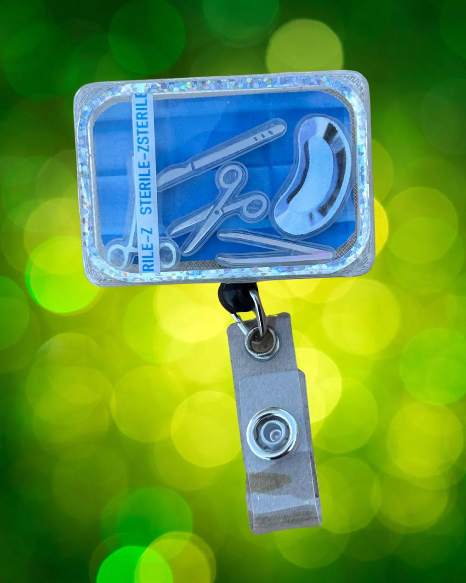 Sterile Instrument Badge Reel: Glitter Surgery Theme - Etsy