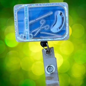 Sterile Instrument Badge Reel: Glitter Surgery Theme - Etsy