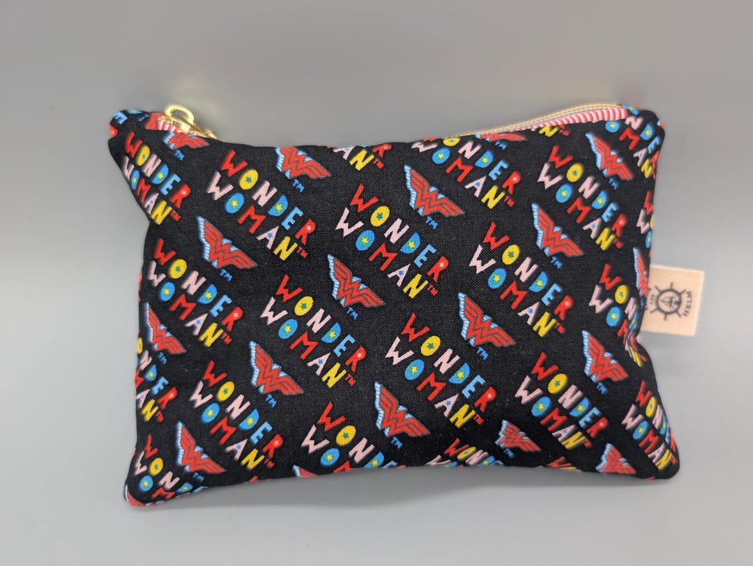 The Superhero – Handmade Wonder Woman Medium Zipper Pouch - Etsy