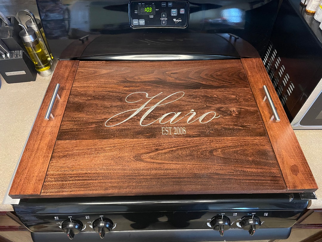 Stove Top Cover: Laser Engraved, Hand Crafted, Custom Kitchen Decor ...