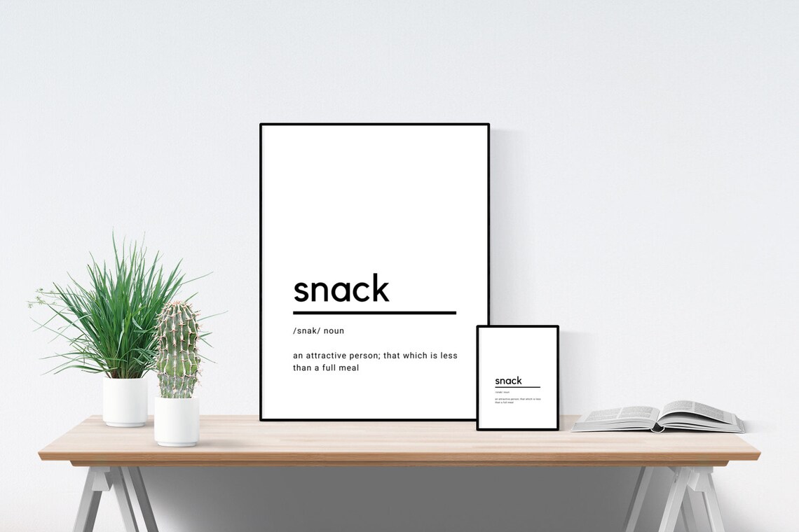 SNACK Word Definition Printable Wall Art | Home Wall Decor | Urban ...