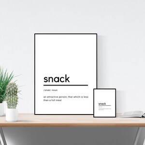 SNACK Word Definition Printable Wall Art | Home Wall Decor | Urban ...