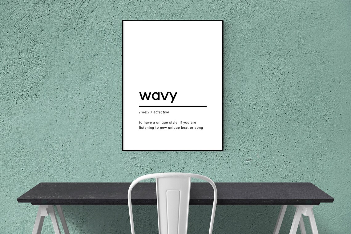 WAVY Word Definition Printable Wall Art | Home Wall Decor | Urban ...
