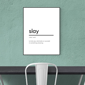 SLAY Word Definition Printable Wall Art | Home Wall Decor | Urban ...