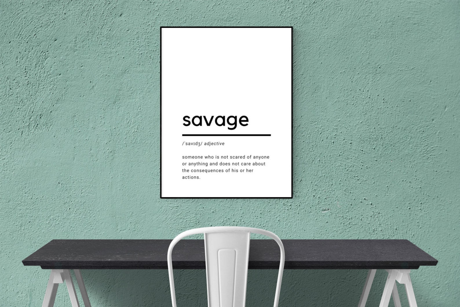 SAVAGE Word Definition Printable Wall Art Home Wall Decor Urban ...