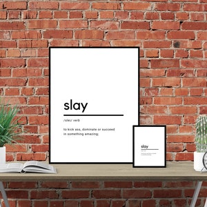SLAY Word Definition Printable Wall Art | Home Wall Decor | Urban ...